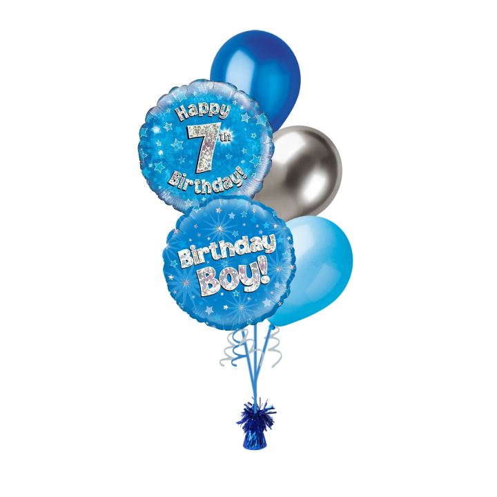 BOUQUET - HAPPY 7th BIRTHDAY - BLUE – Partica