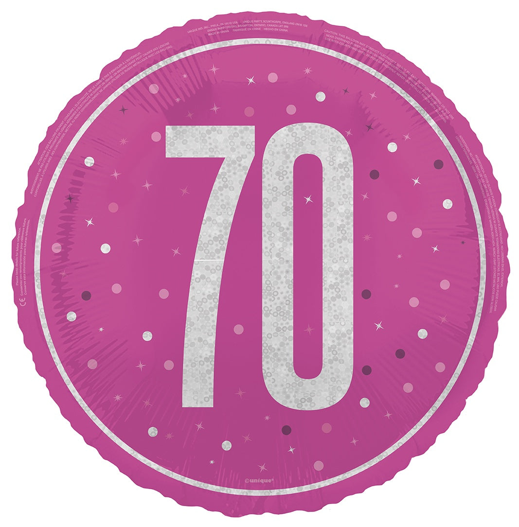18" FOIL - 70th - PINK GLITZ – Partica