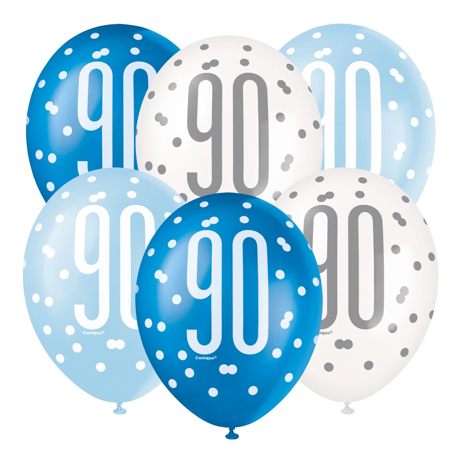 PACK OF 6 LATEX - 90th - BLUE – Partica