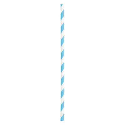 PAPER STRAWS - POWDER BLUE STRIPED - PACK OF 10 – Partica